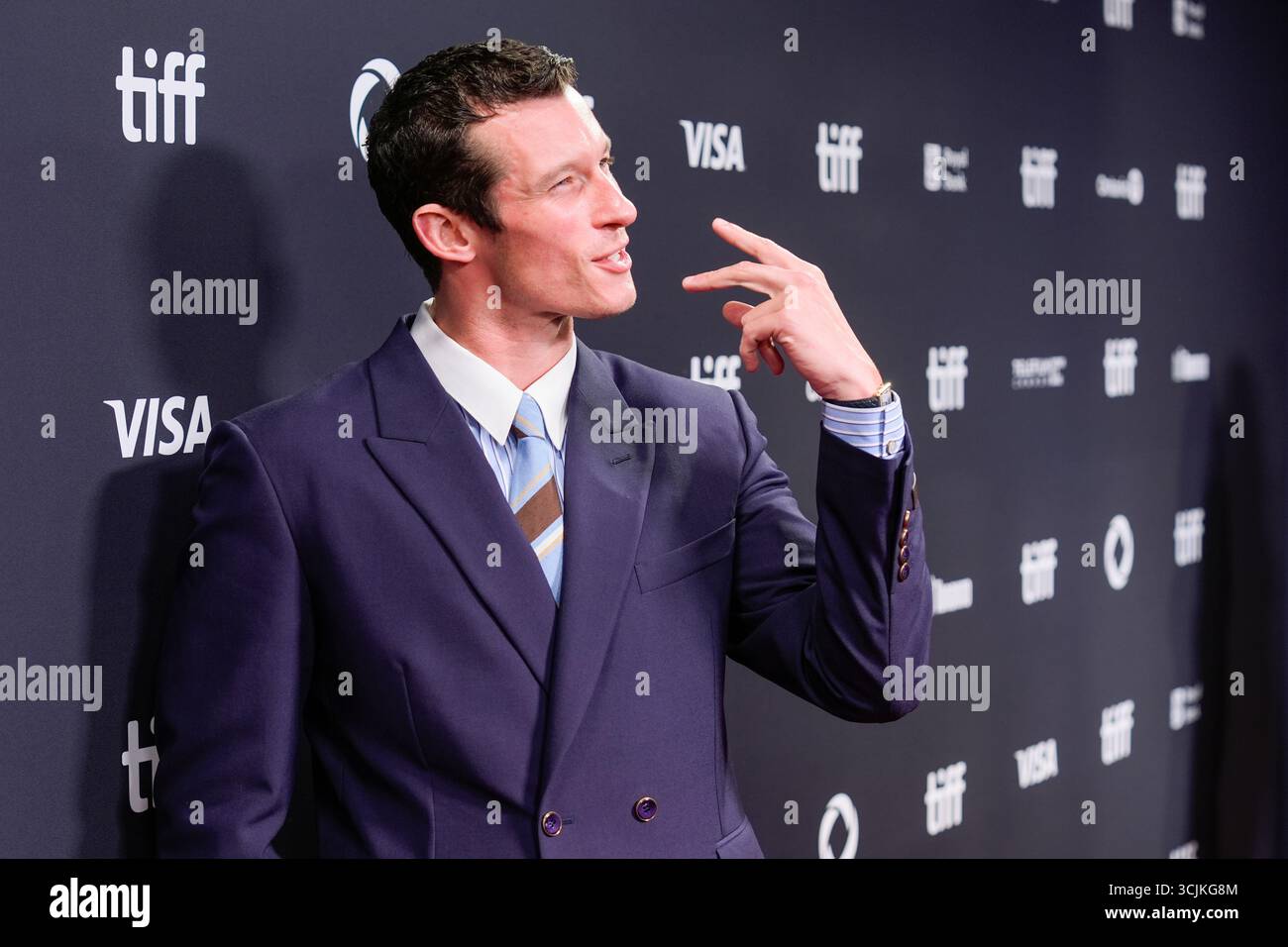 Callum Turner attends the premiere of "Eternity" during the Toronto ...
