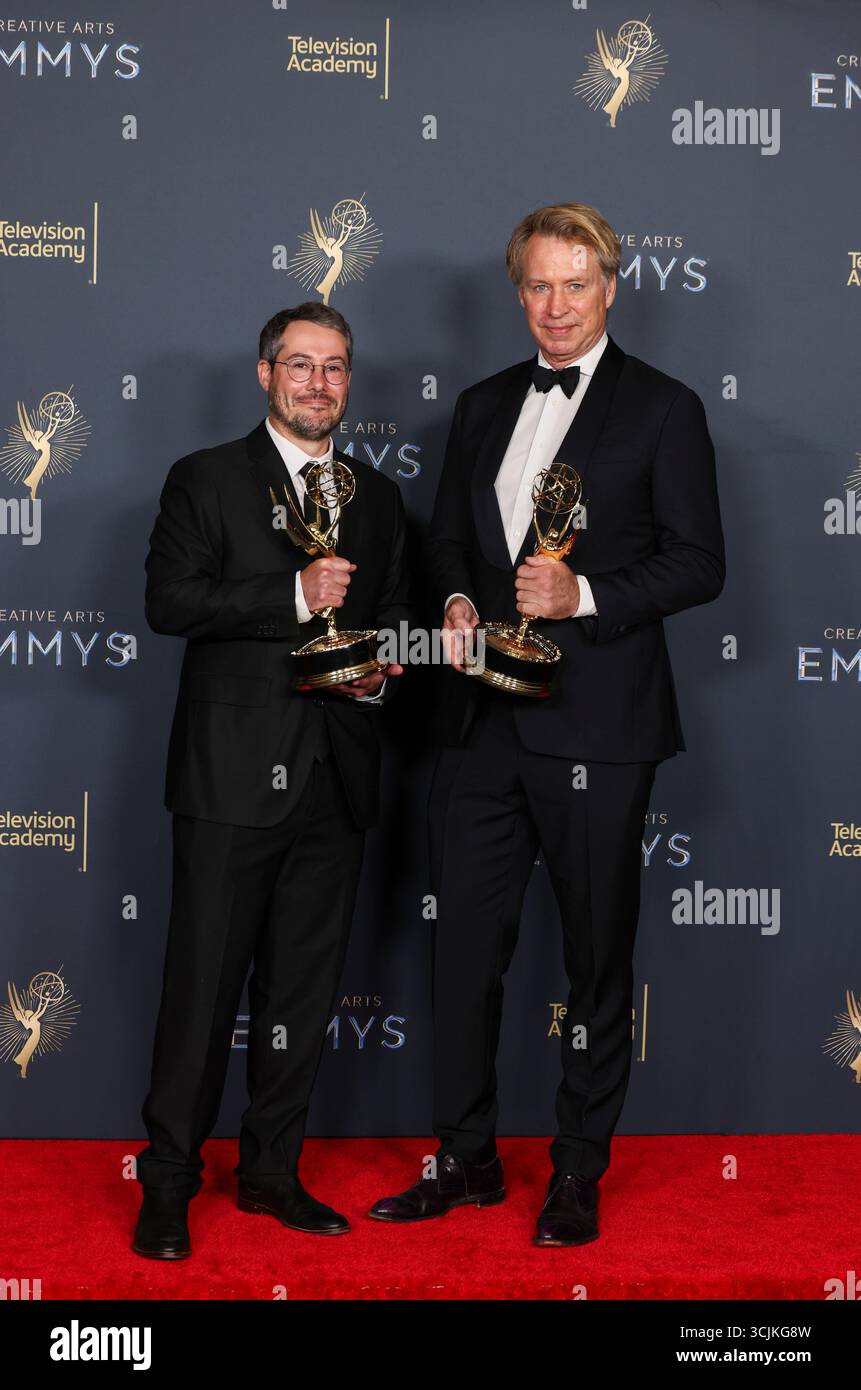 Josh Berger, left, and Giles Martin with their Emmy for Outstanding ...