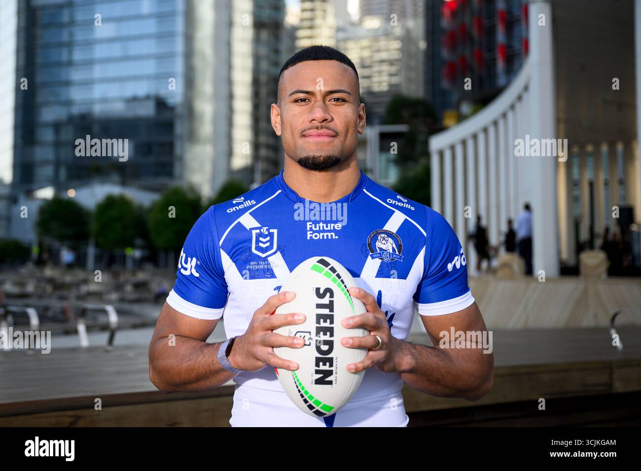 Stephen Crichton of the Canterbury-Bankstown Bulldogs poses for a ...