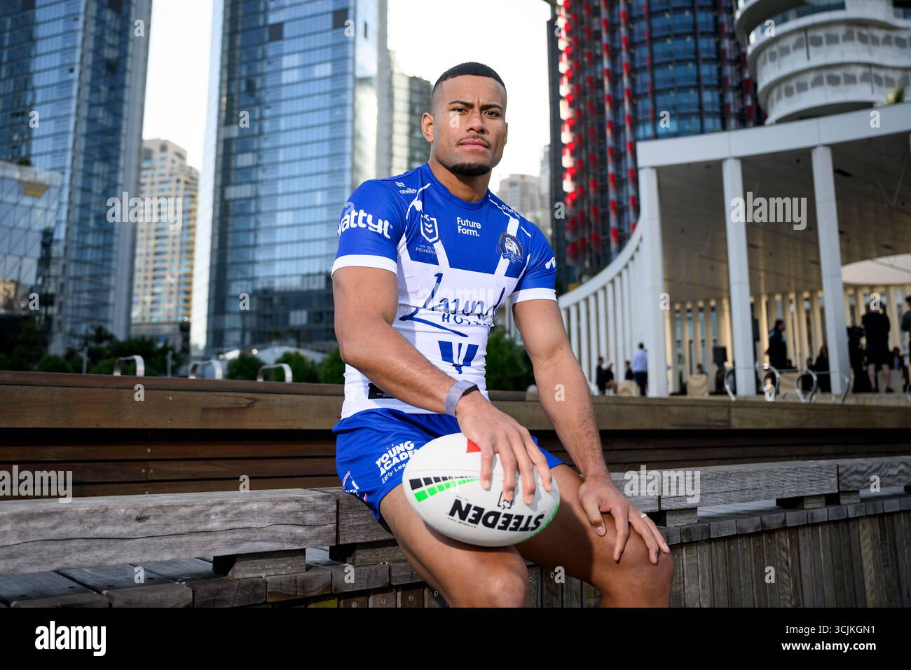 Stephen Crichton of the Canterbury-Bankstown Bulldogs poses for a ...