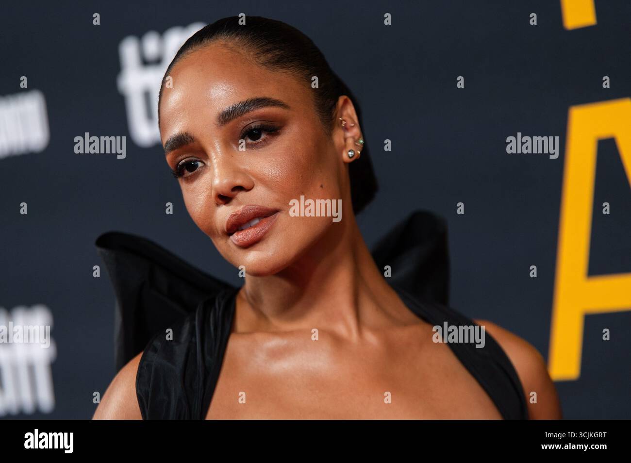 Tessa Thompson arrives on the red carpet for the TIFF Tribute Awards at ...