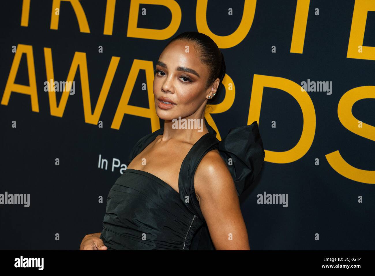Tessa Thompson arrives on the red carpet for the TIFF Tribute Awards at ...