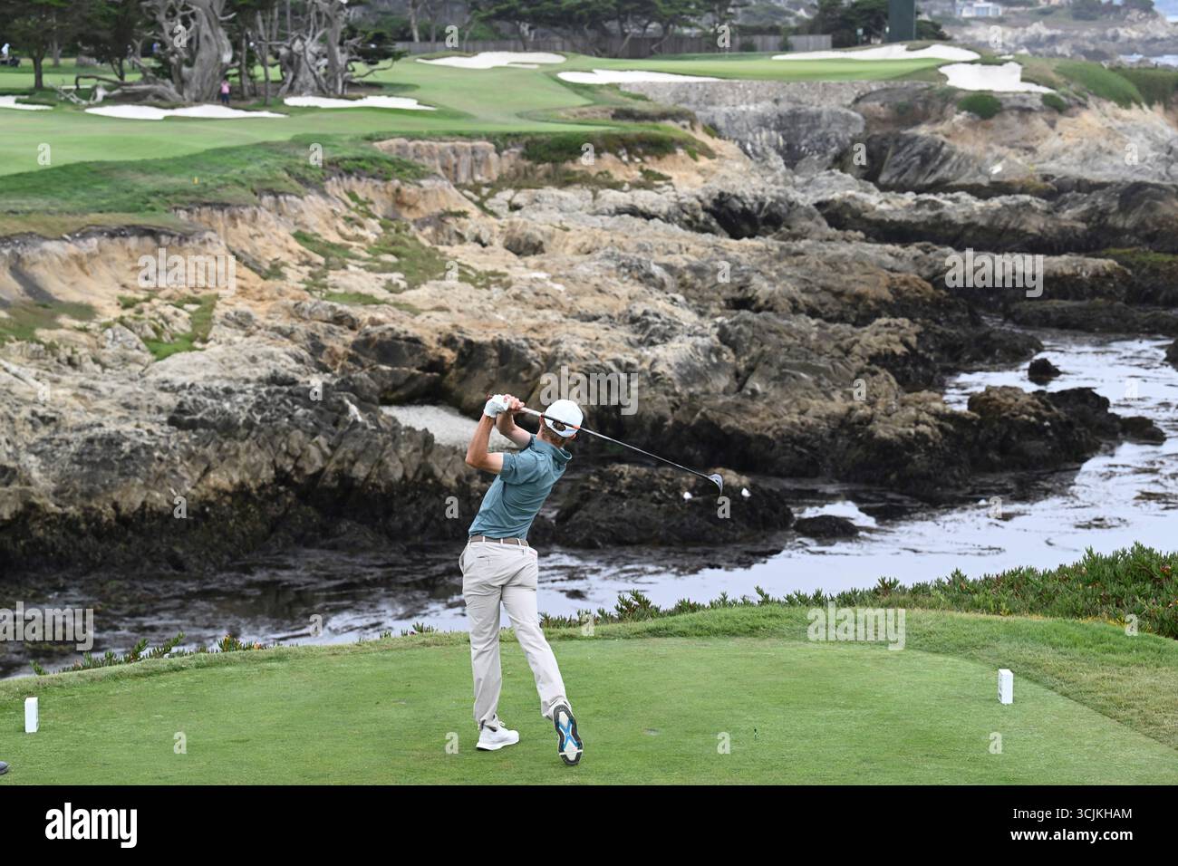 The Great Britain and Ireland team's Connor Graham hits from the 17th ...