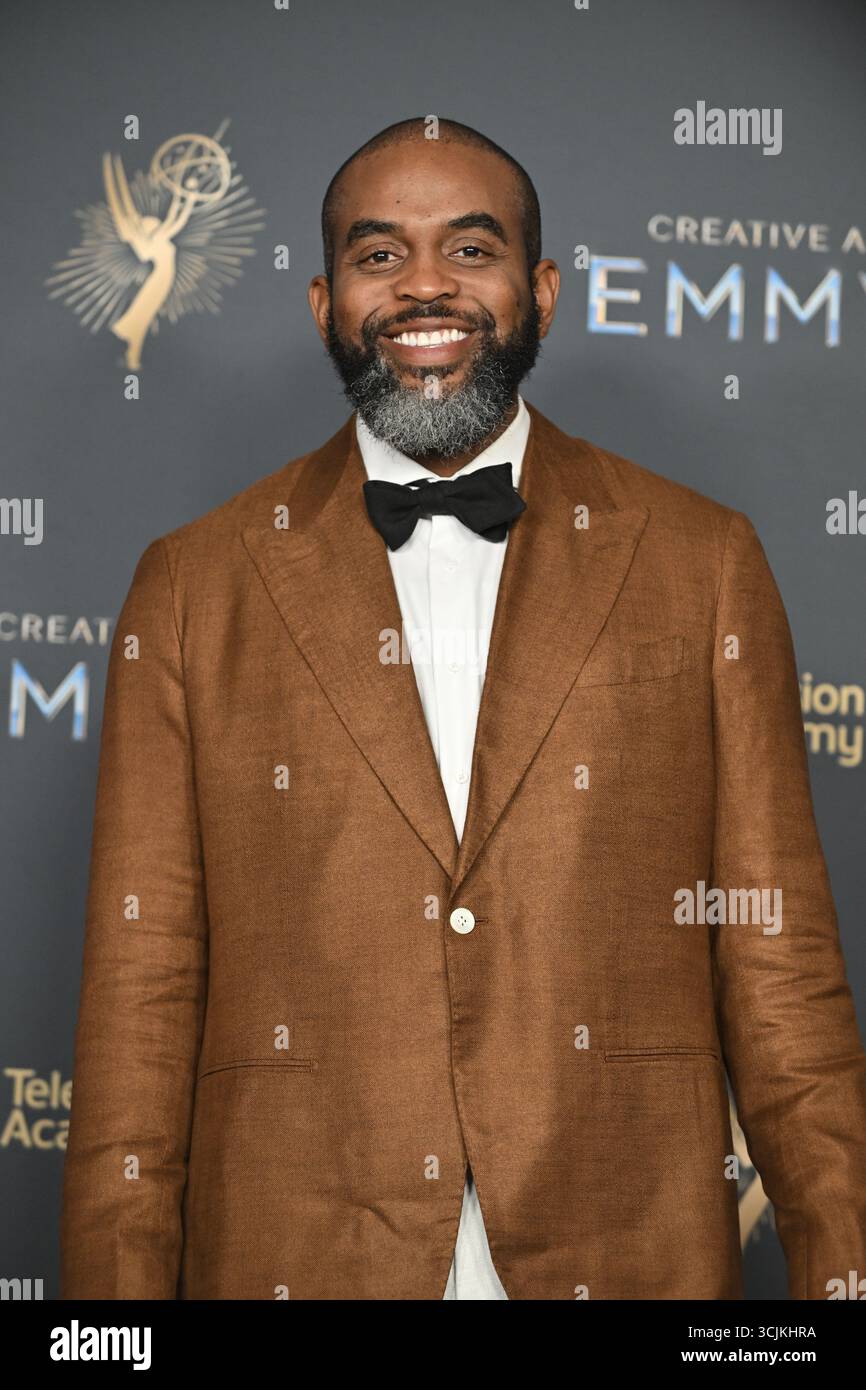 Albert Lawrence in the pressroom at the 2025 Creative Arts Emmy Awards ...