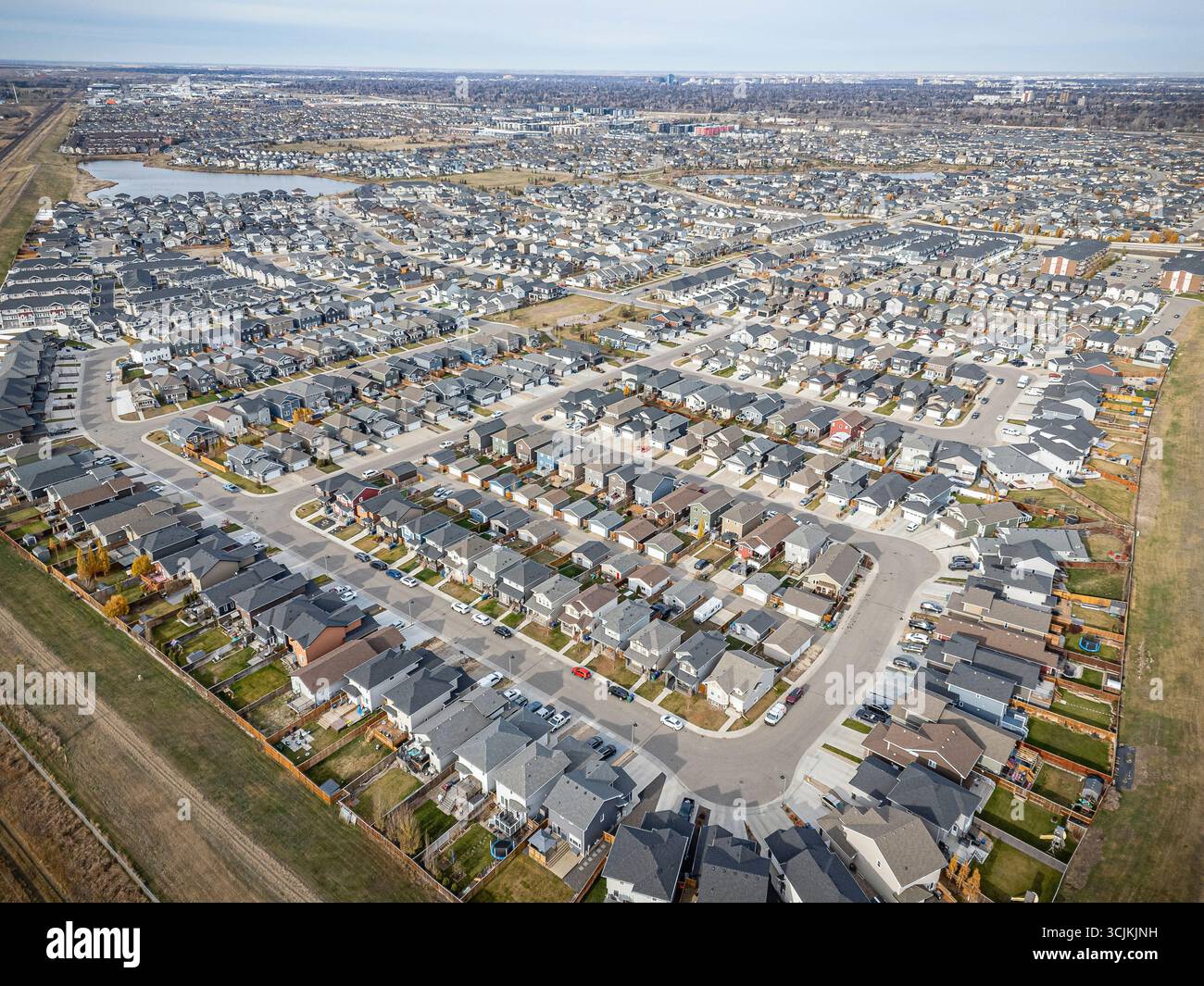 Aerial view of Stonebridge which is a mostly residential neighbourhood ...