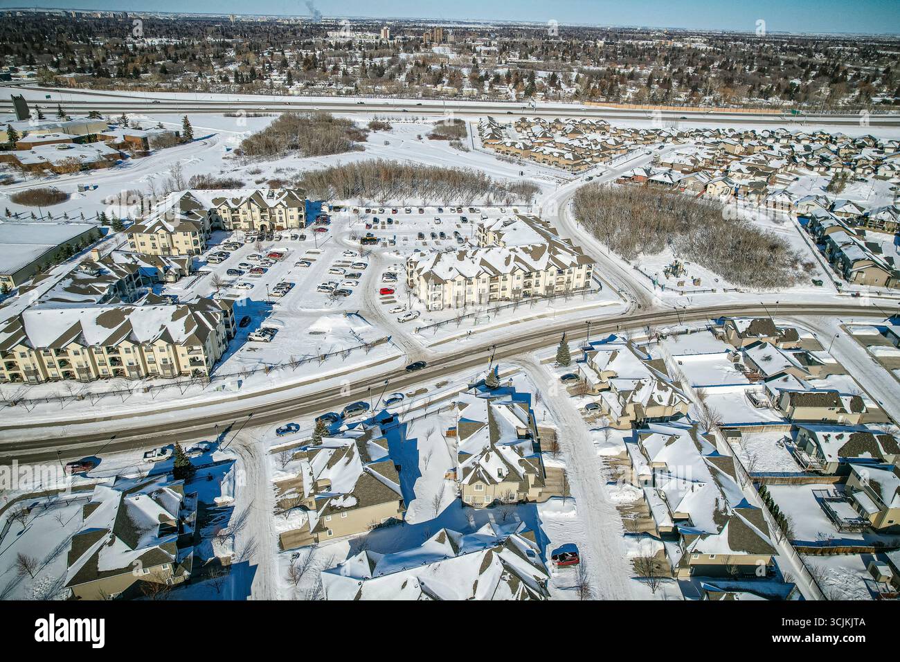 Captivating drone image of Stonebridge, Saskatoon, highlighting its ...