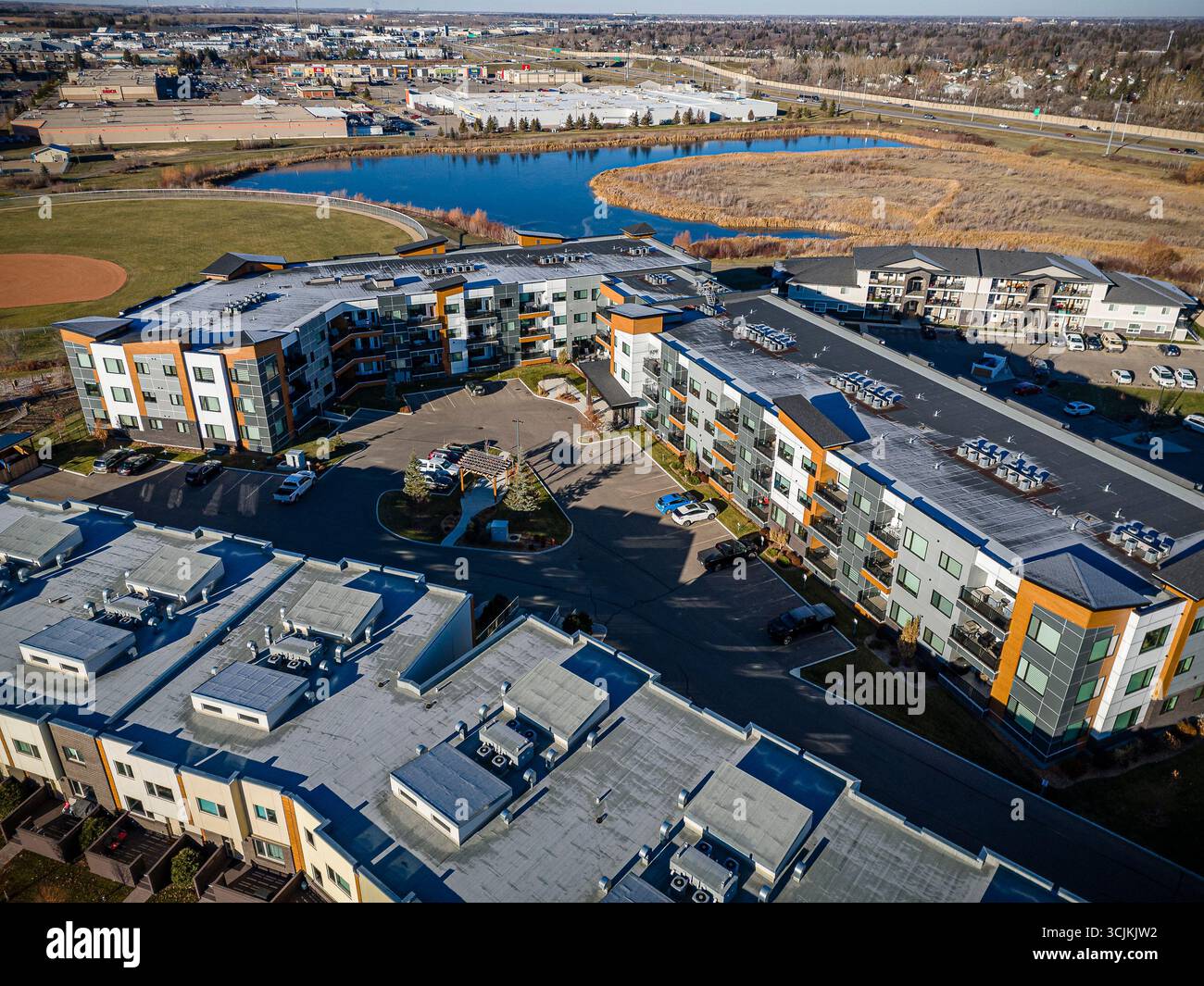 Captivating drone image of Stonebridge, Saskatoon, highlighting its ...