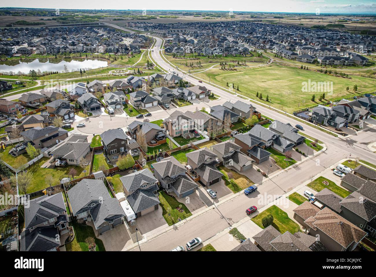 Aerial view of Stonebridge which is a mostly residential neighbourhood ...