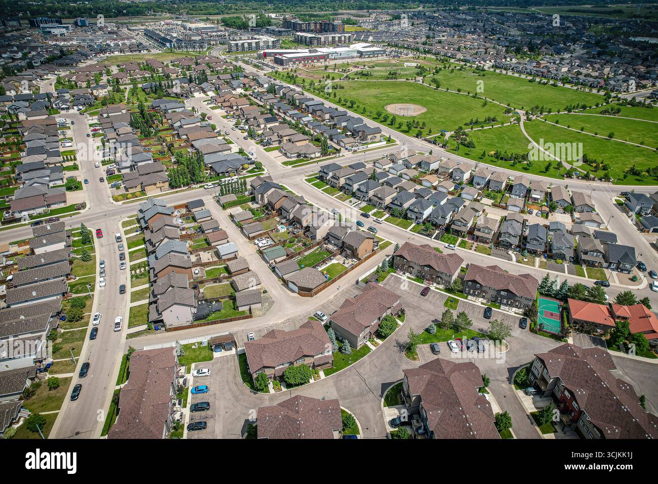 Aerial view of Stonebridge which is a mostly residential neighbourhood ...