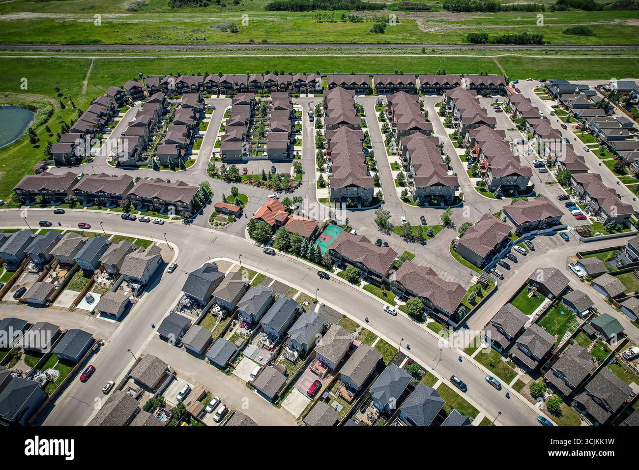 Aerial view of Stonebridge which is a mostly residential neighbourhood ...