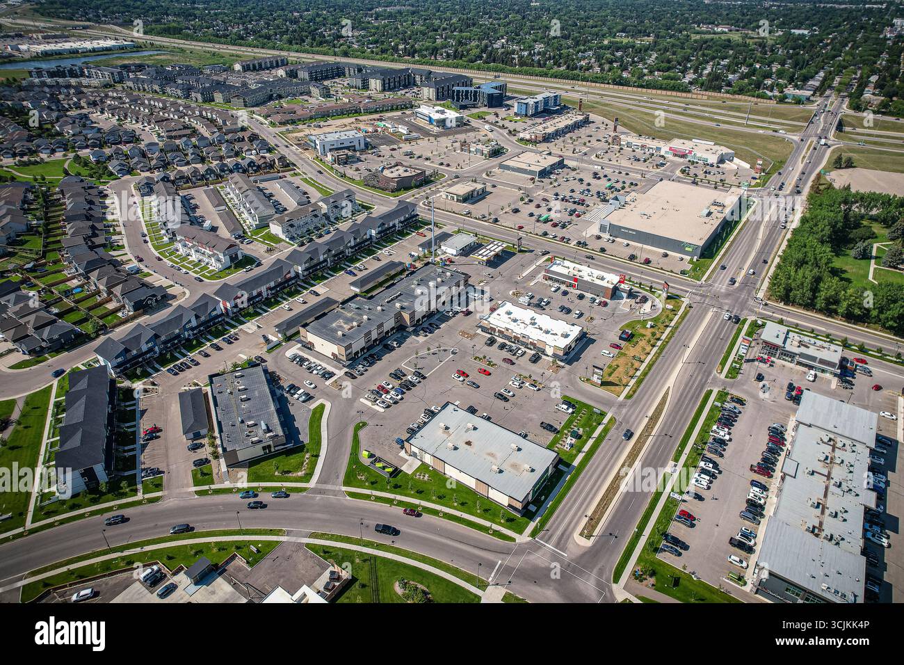 Aerial view of Stonebridge which is a mostly residential neighbourhood ...