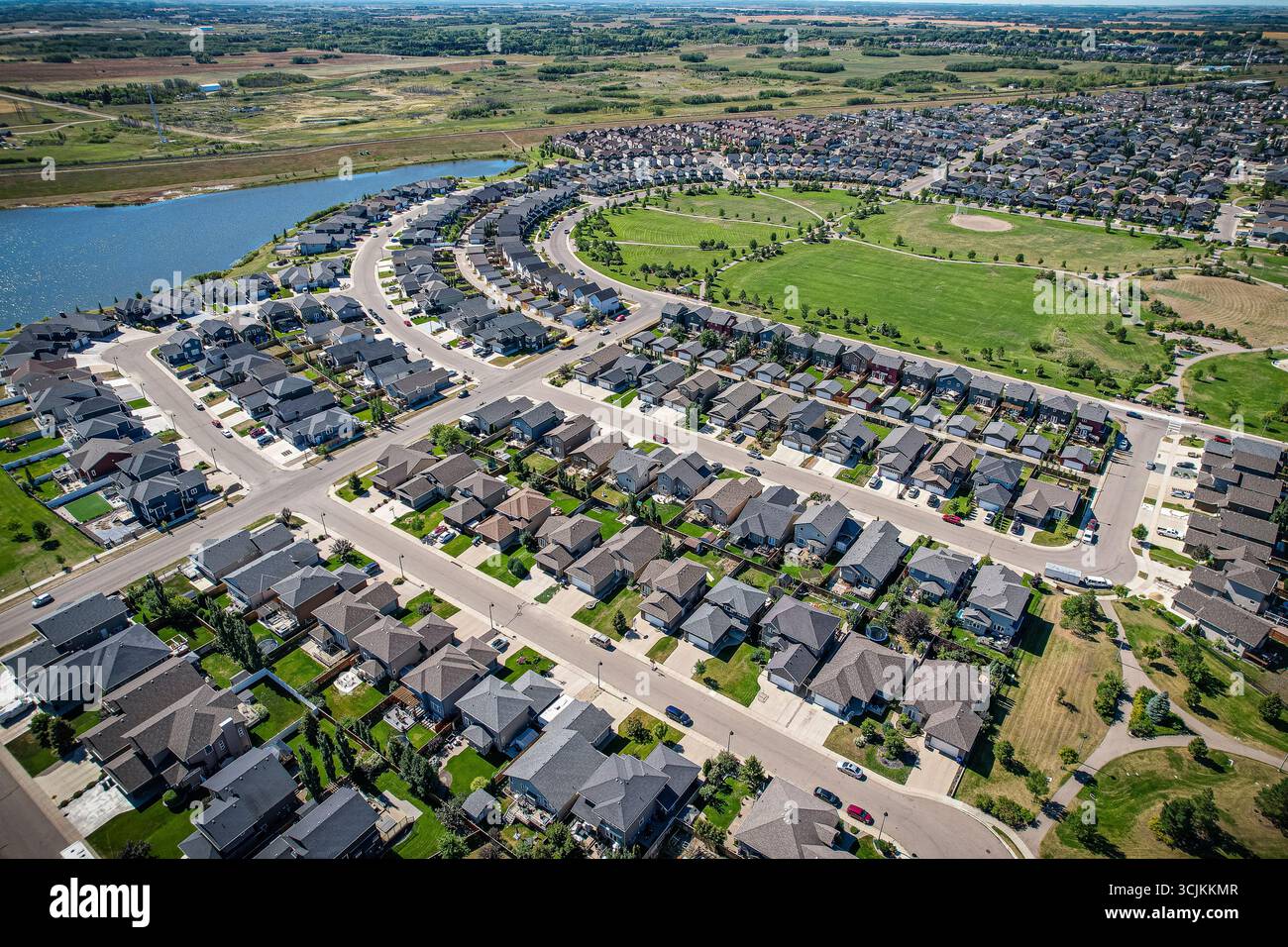 Aerial view of Stonebridge which is a mostly residential neighbourhood ...