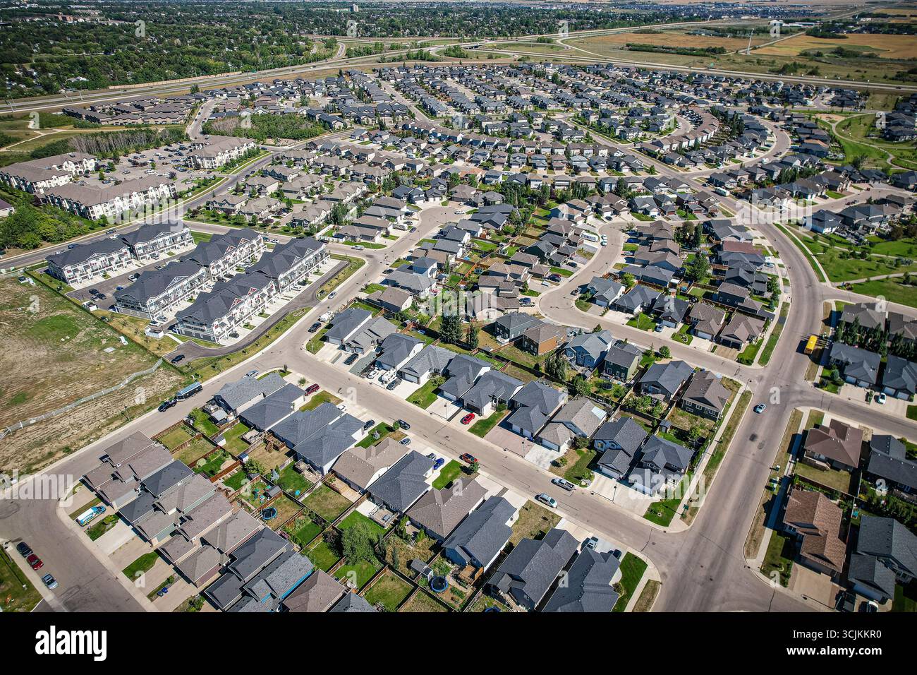 Aerial view of Stonebridge which is a mostly residential neighbourhood ...