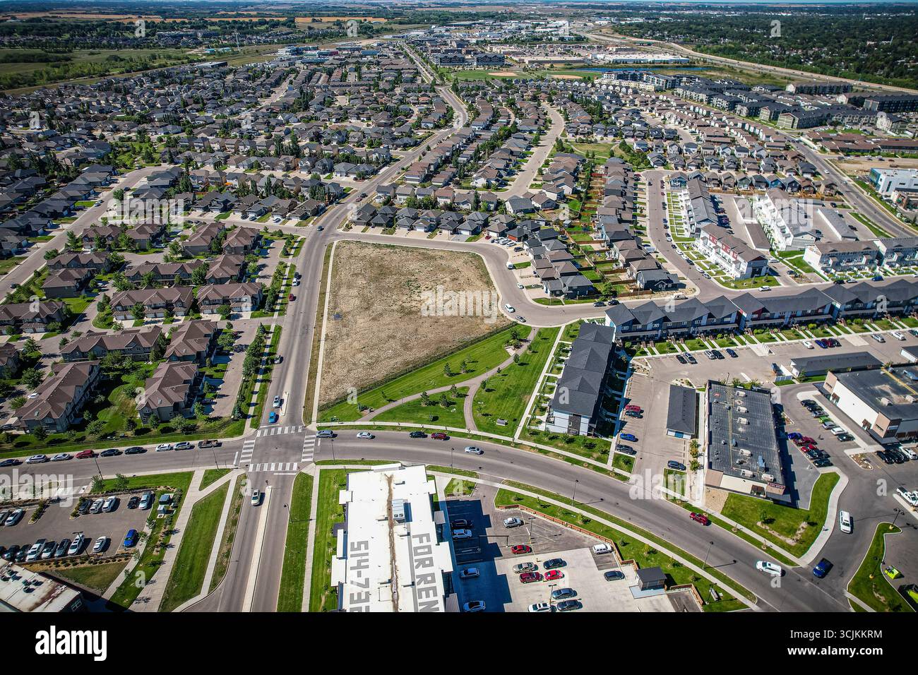 Aerial view of Stonebridge which is a mostly residential neighbourhood ...
