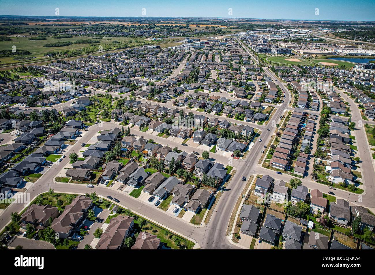 Aerial view of Stonebridge which is a mostly residential neighbourhood ...