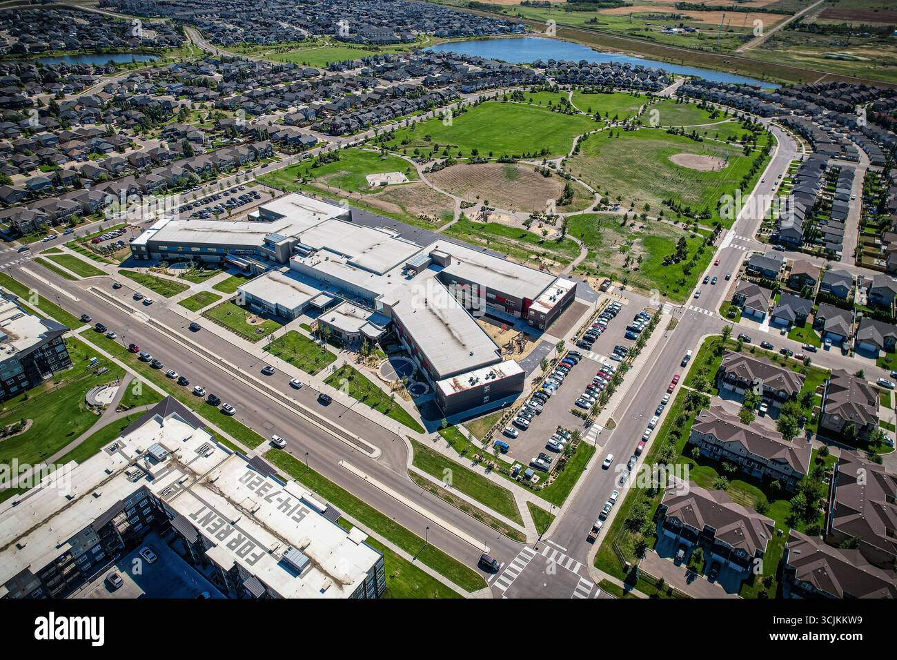 Aerial view of Stonebridge which is a mostly residential neighbourhood ...