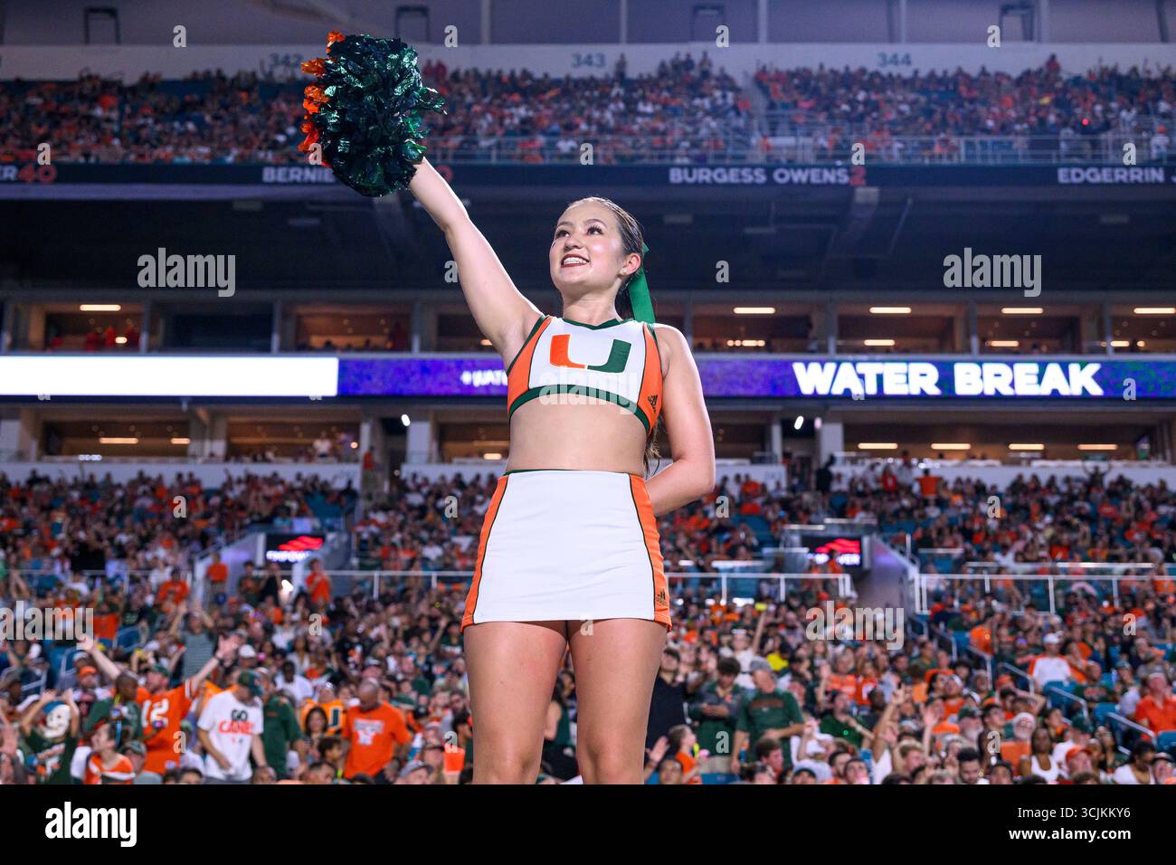 MIAMI GARDENS, FL - SEPTEMBER 06: Miami Hurricanes cheerleader performs ...
