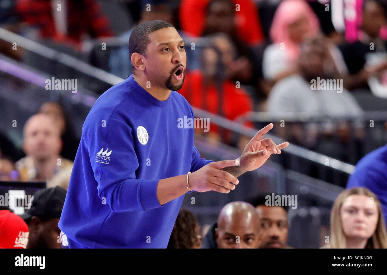 Chicago Sky head coach Tyler Marsh calls out to players during the ...