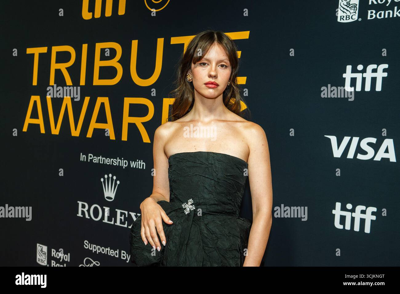 Mia Goth arrives on the red carpet for the TIFF Tribute Awards at the ...