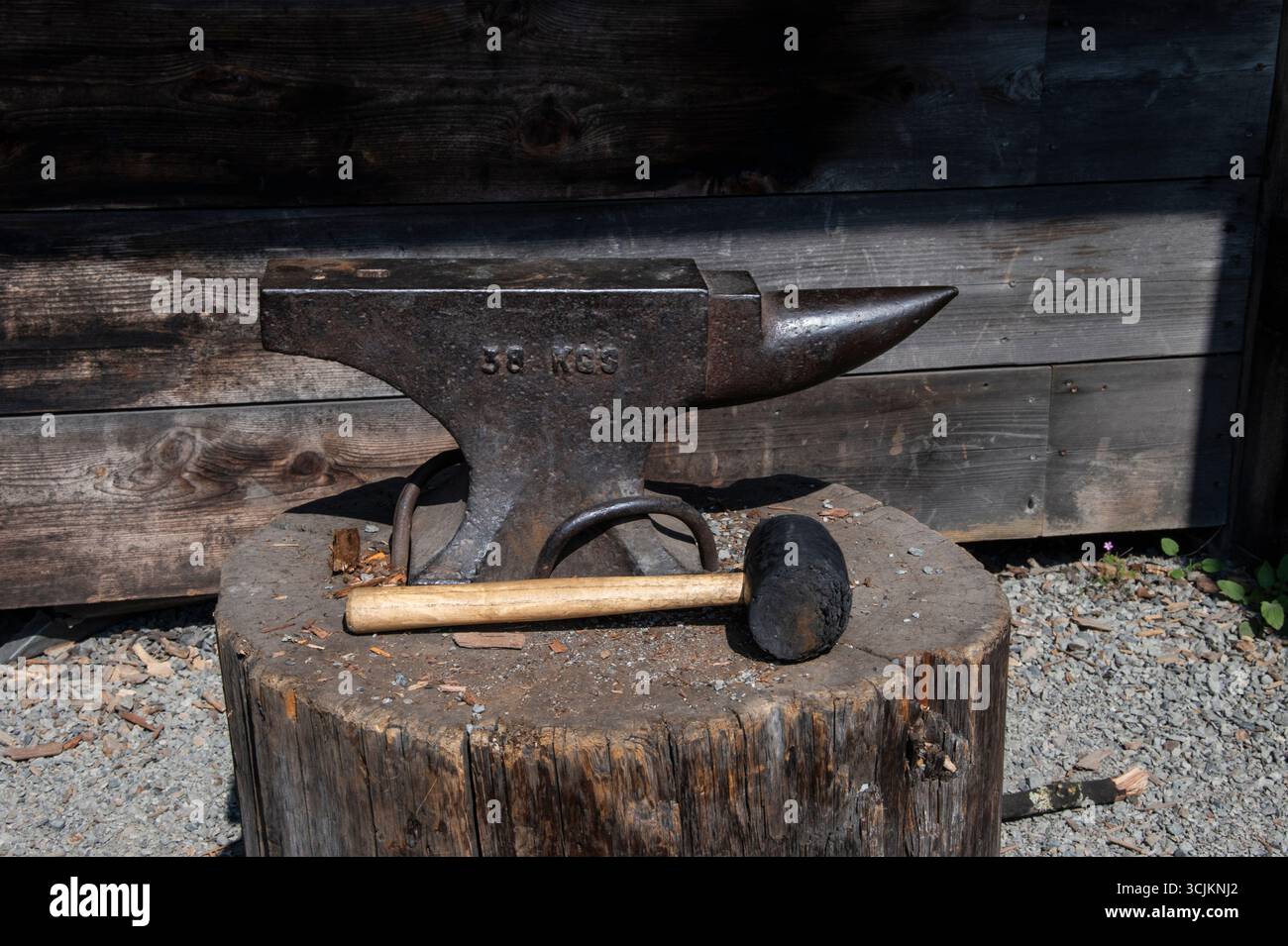 Anvil at the blacksmith shop at Fort Langley National Historic Site in ...