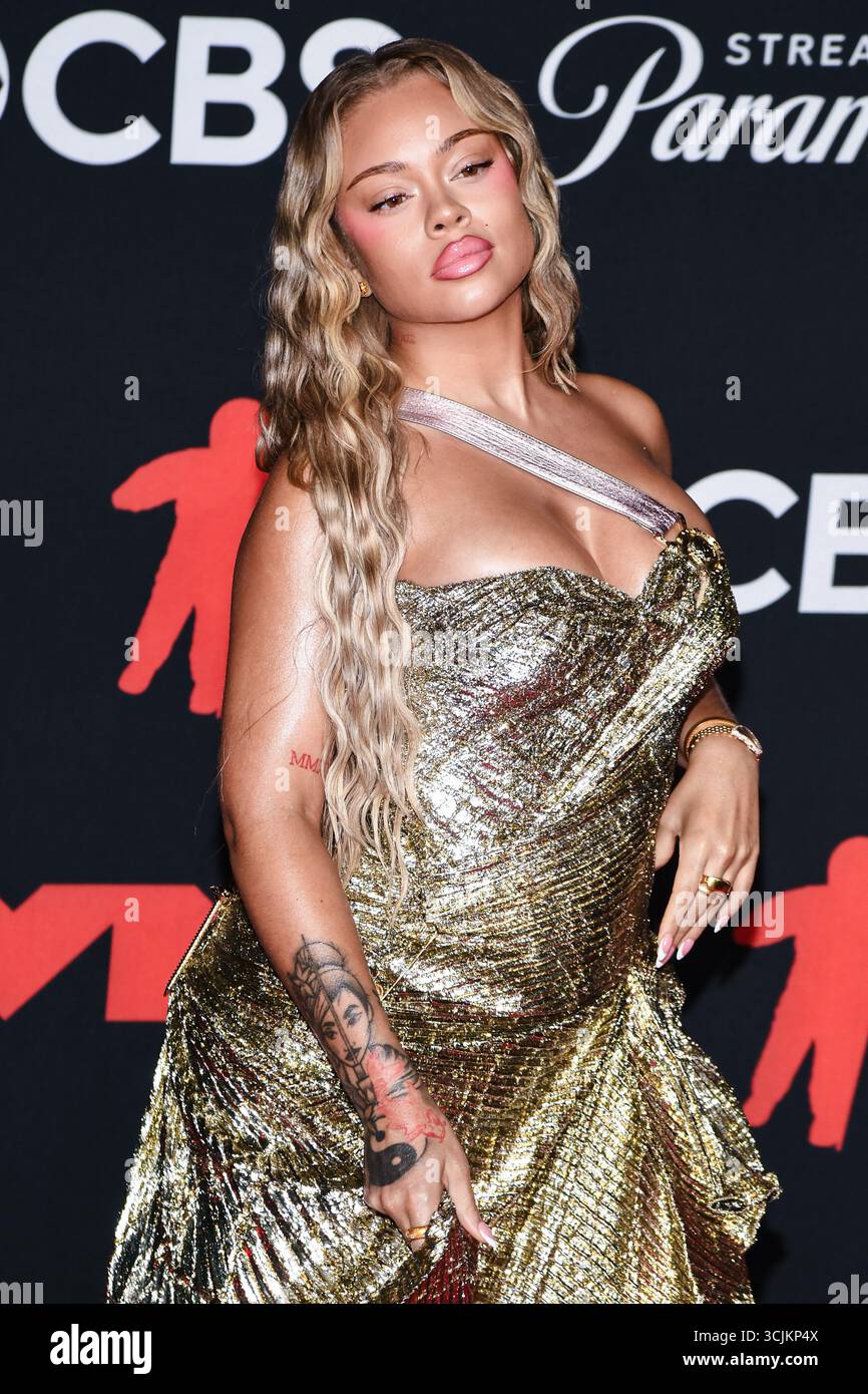 Latto walking on the red carpet at the 2025 MTV Video Music Awards held ...
