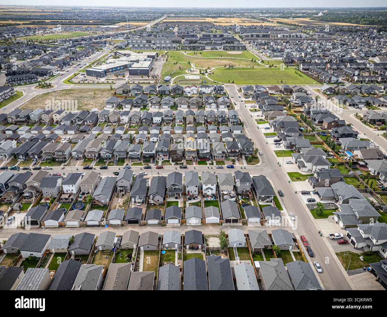 A high-resolution aerial drone photo of the Evergreen neighborhood in ...