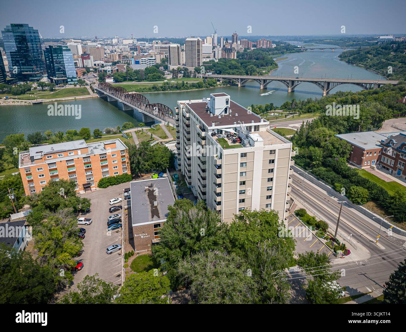 An aerial drone photo of the Nutana neighborhood in Saskatoon ...