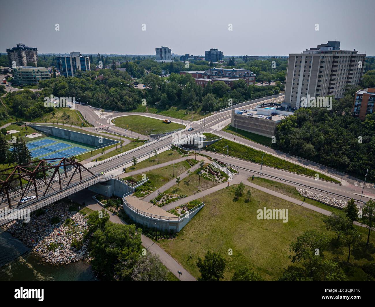 An aerial drone photo of the Nutana neighborhood in Saskatoon ...