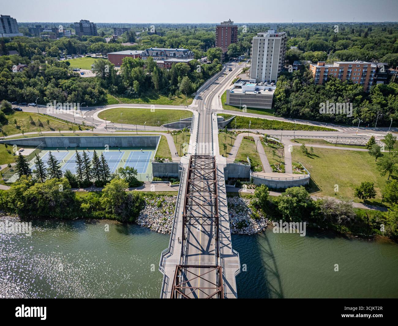 An aerial drone photo of the Nutana neighborhood in Saskatoon ...