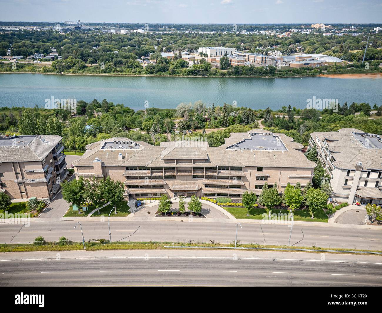 An aerial drone photo of the Nutana neighborhood in Saskatoon ...