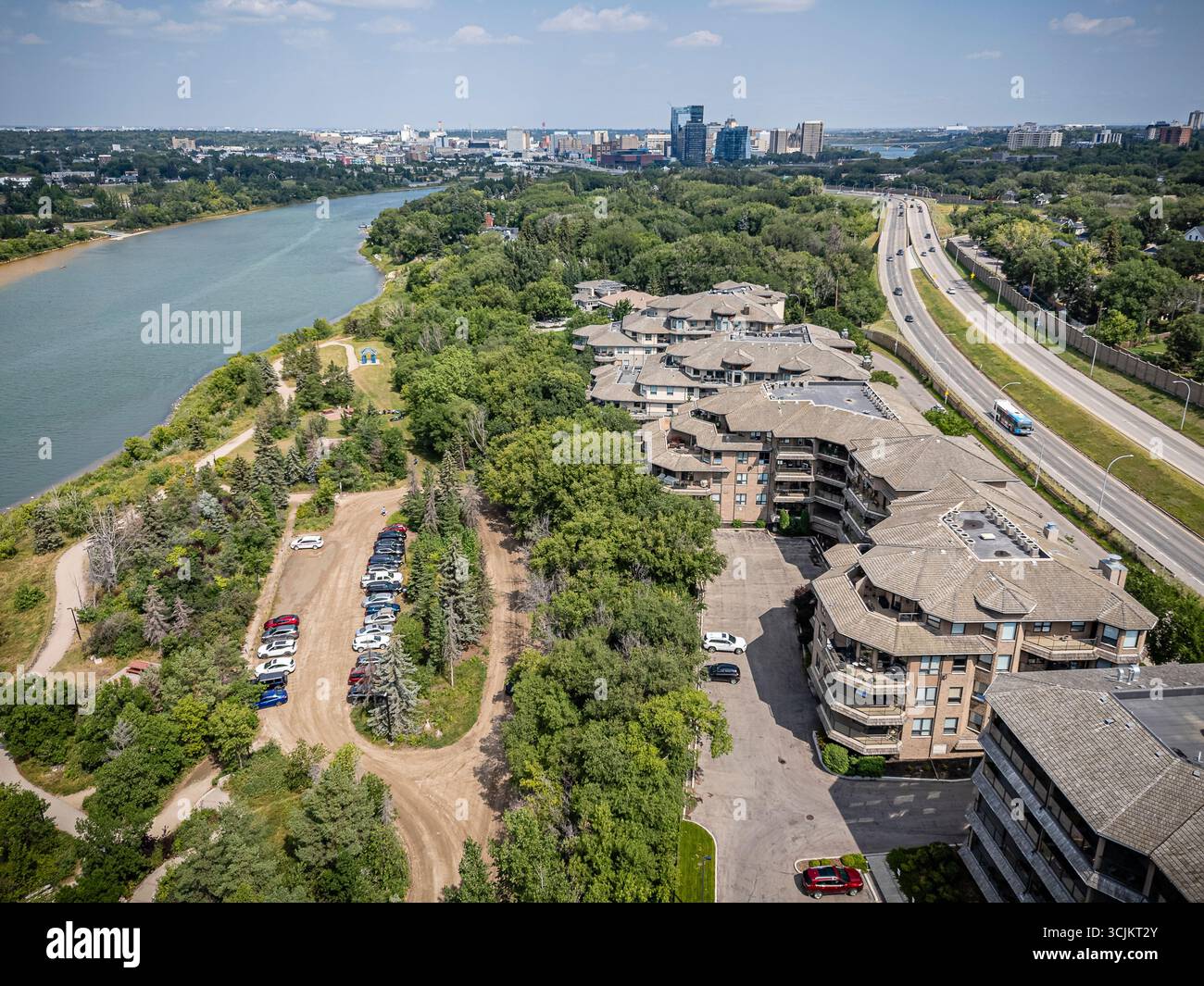 An aerial drone photo of the Nutana neighborhood in Saskatoon ...