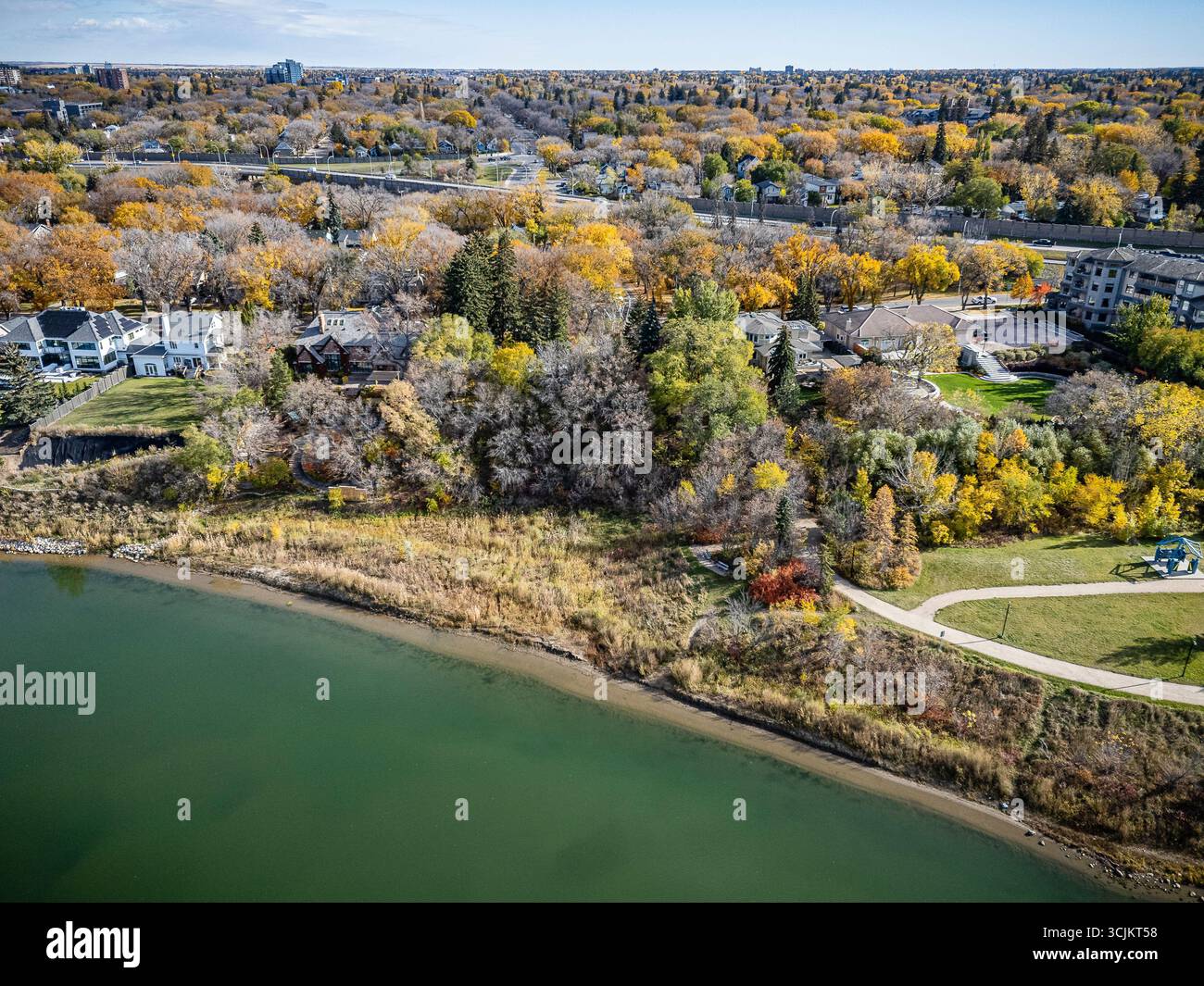An aerial drone photo of the Nutana neighborhood in Saskatoon ...