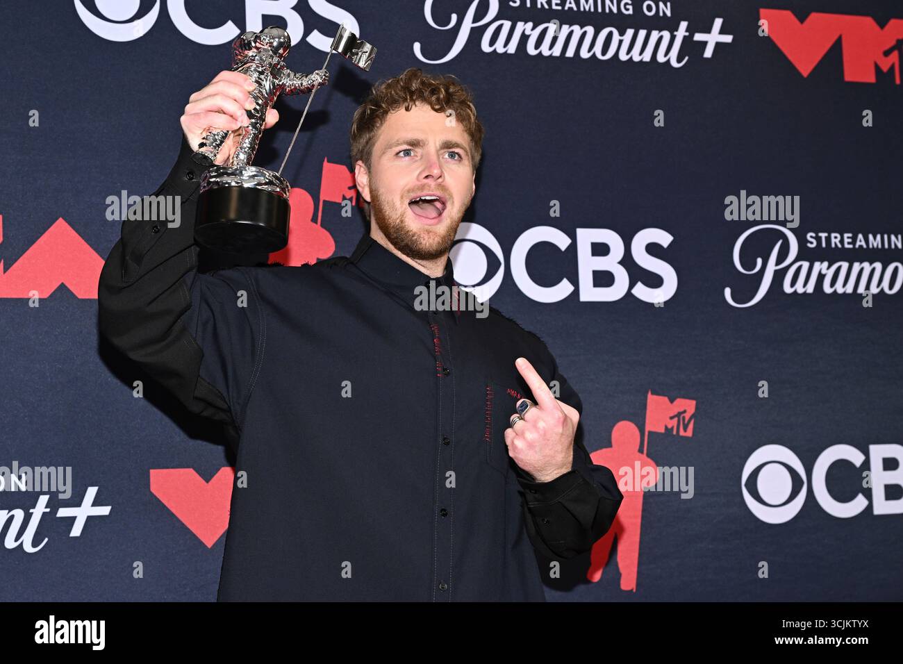 Alex Warren, winner of the award for best new artist, poses in the ...