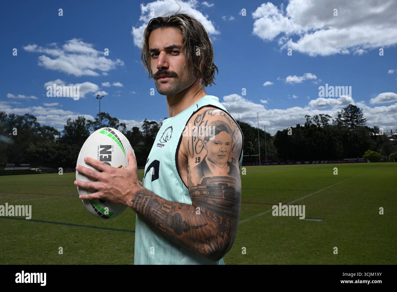 Jesse Arthars of the Brisbane Broncos is seen posing for a photograph ...