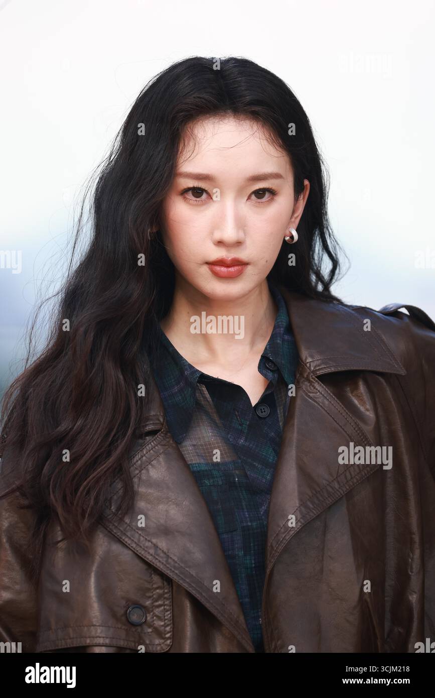 Chinese singer and actress Liu Lingzi attends an activity in Shenzhen ...