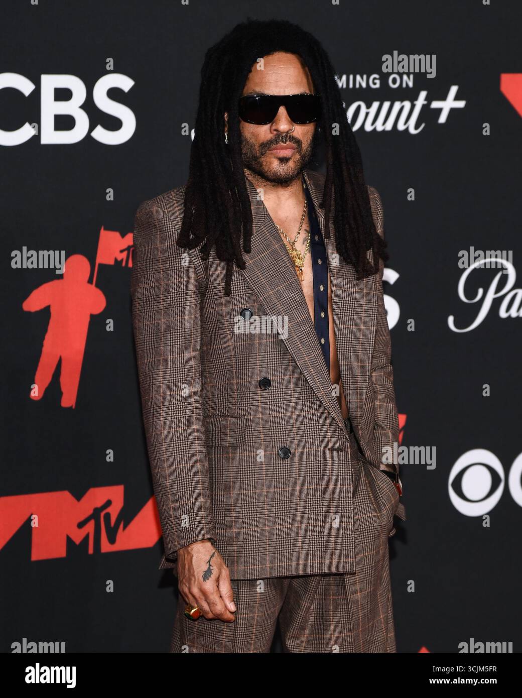 Lenny Kravitz walking on the red carpet at the 2025 MTV Video Music ...