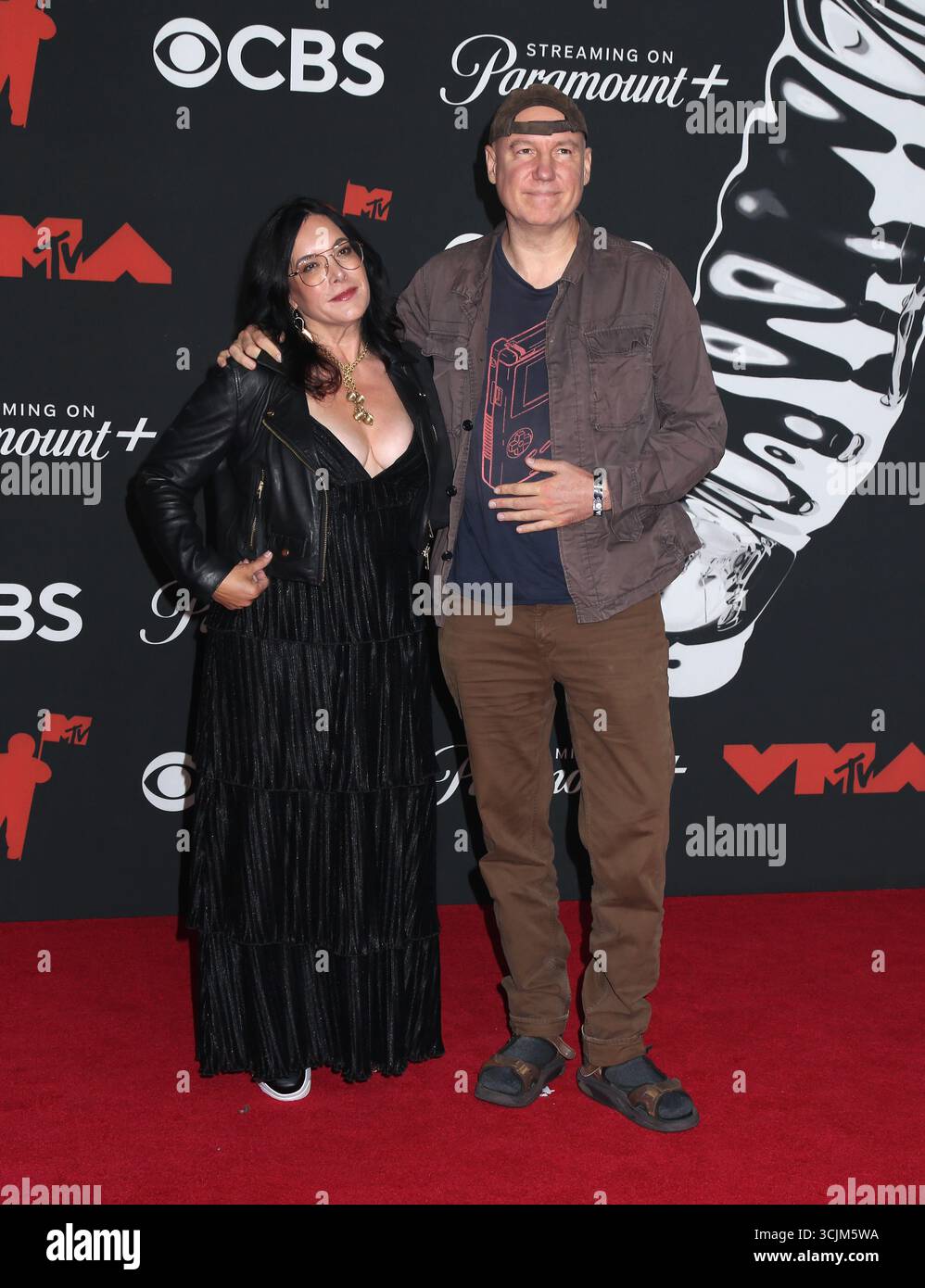 Danielle Brisebois and Gregg Alexander arriving at the 2025 MTV Video ...