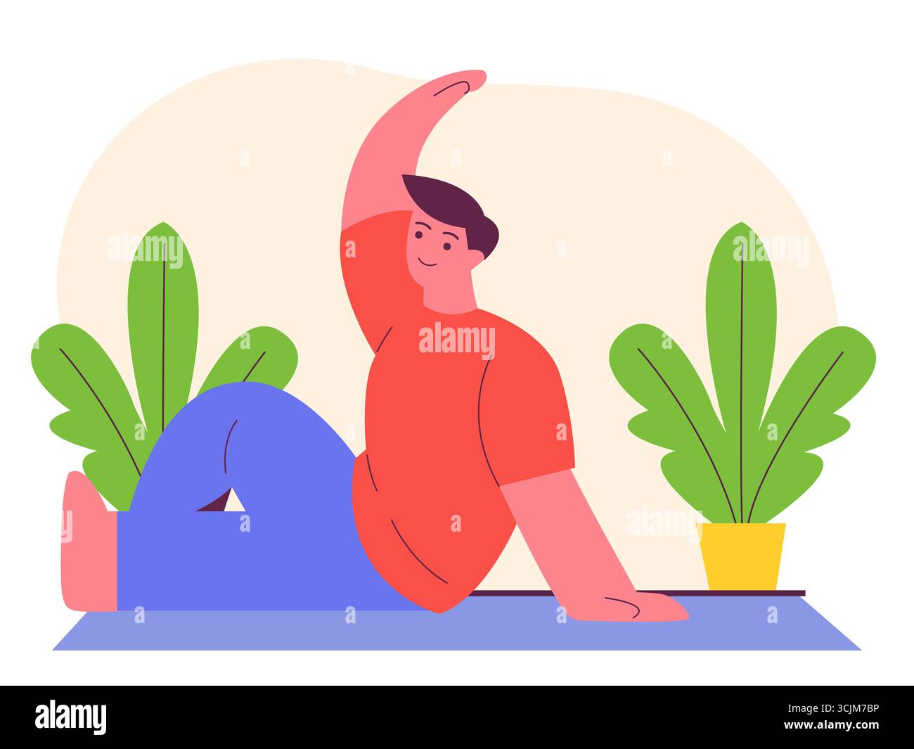 Man doing indoor exercise Stock Vector Images - Alamy