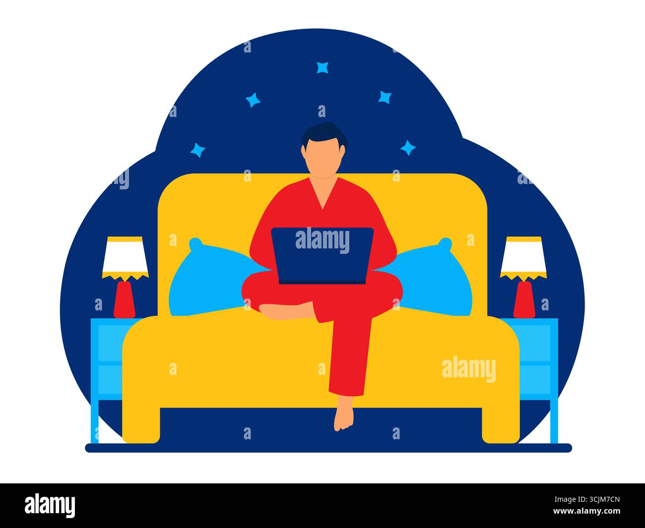 Computer bedroom man Stock Vector Images - Alamy
