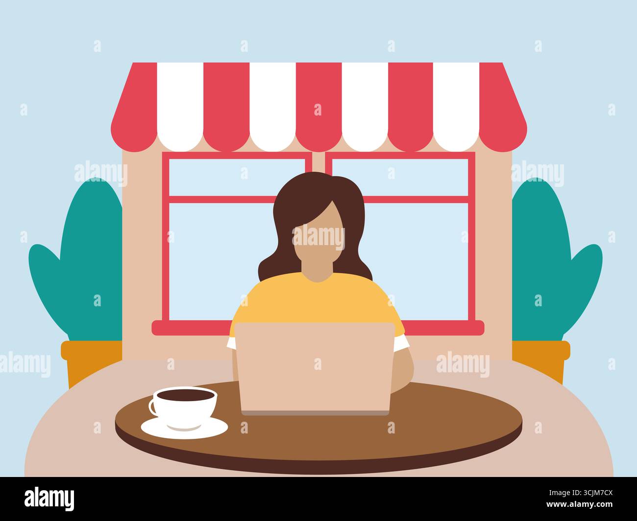 Remote working cafe Stock Vector Images - Alamy