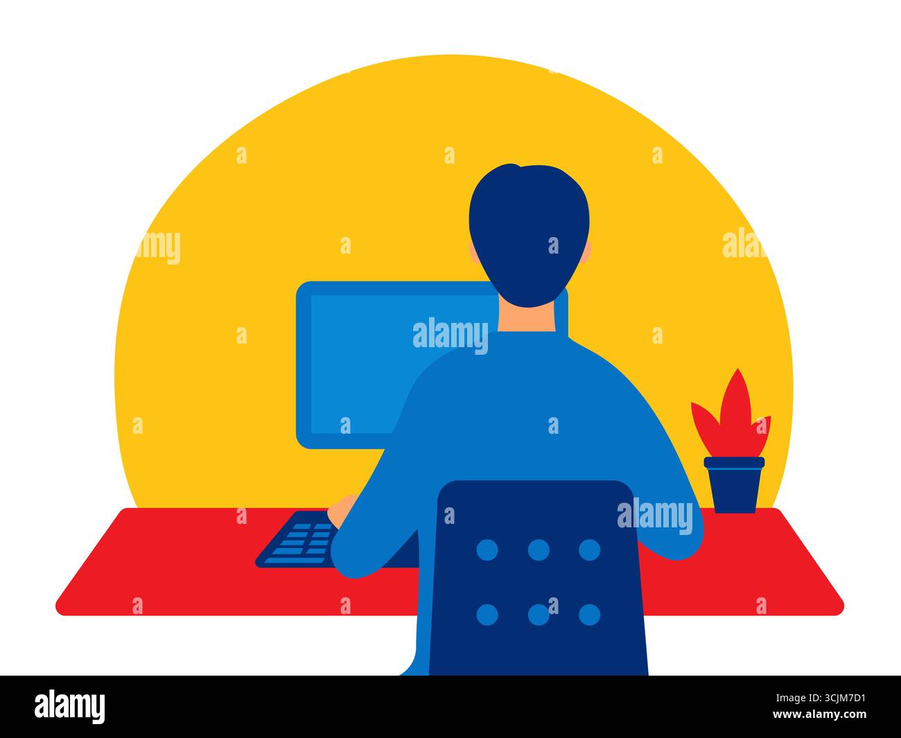 Digital art man working on Stock Vector Images - Alamy