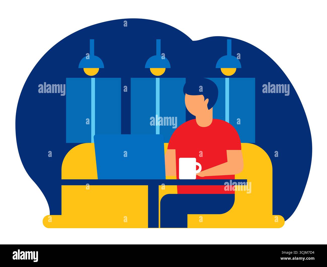Remote working cafe Stock Vector Images - Alamy