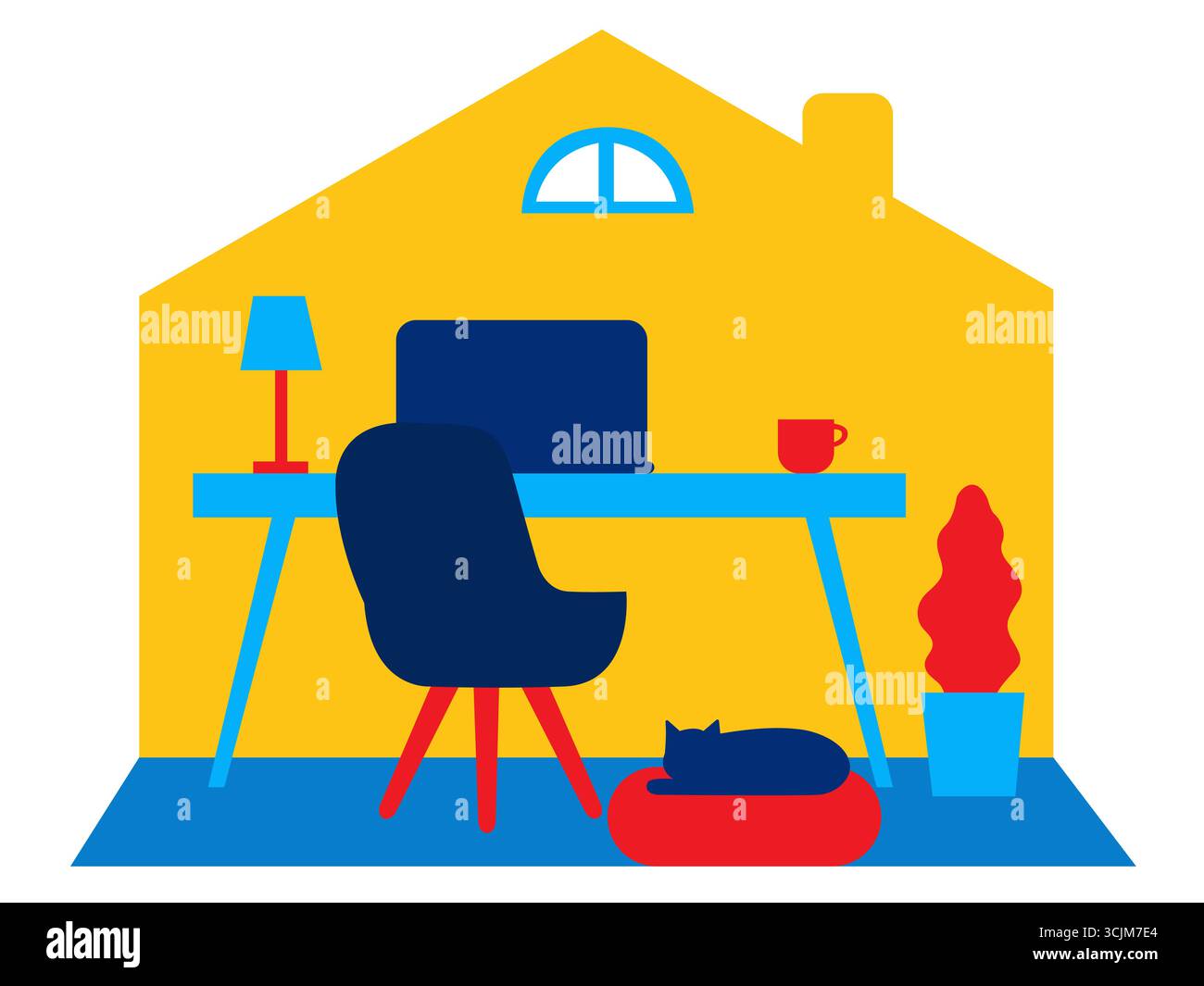 Work from home desk Cut Out Stock Images & Pictures - Alamy