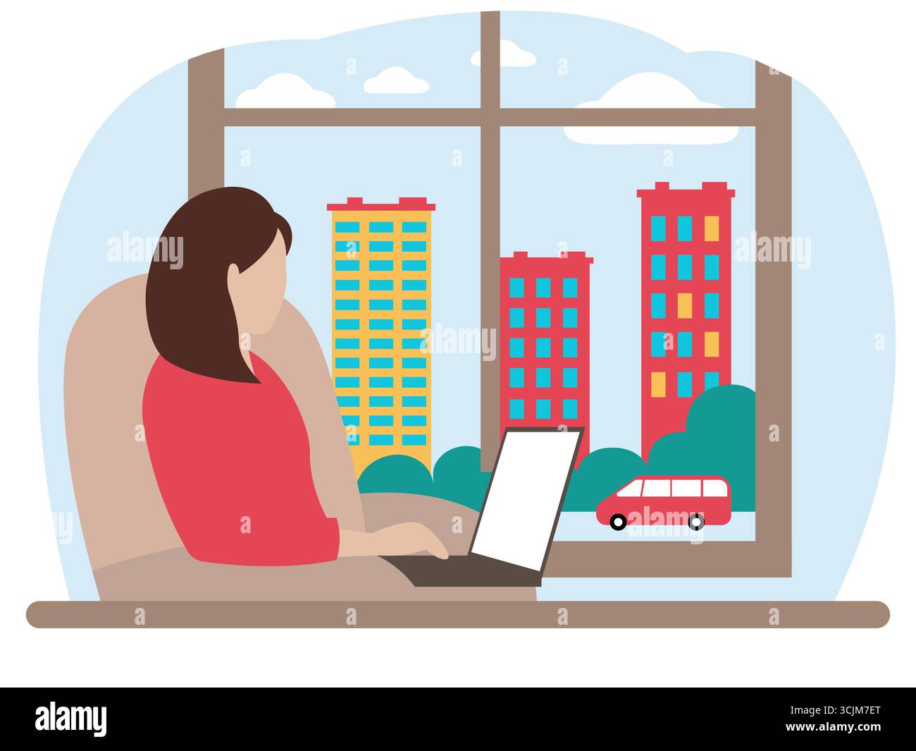 Modern house working from home Cut Out Stock Images & Pictures - Alamy