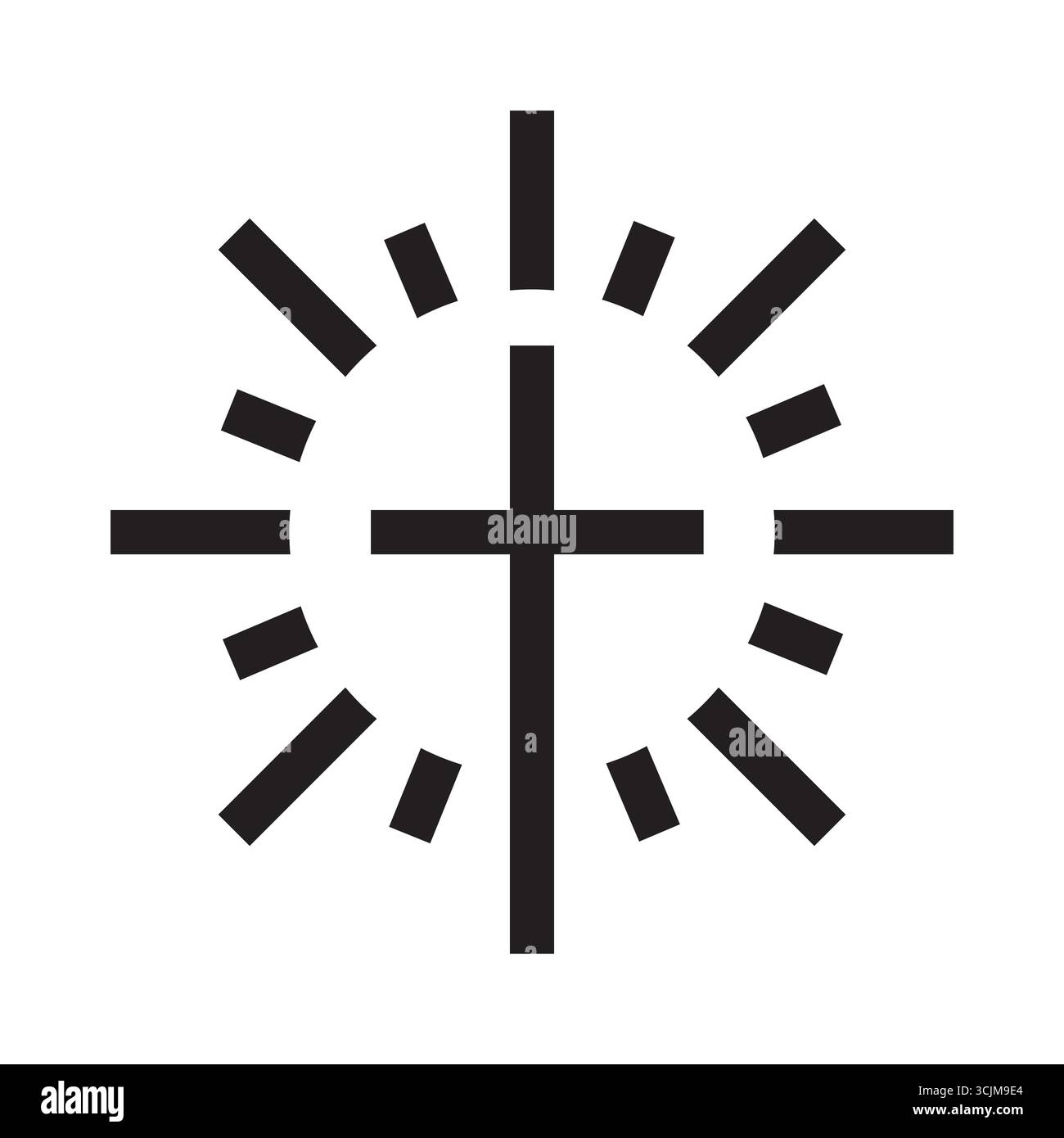 Religious cross icon. Christian faith symbol. Divine light Vector. Holy ...