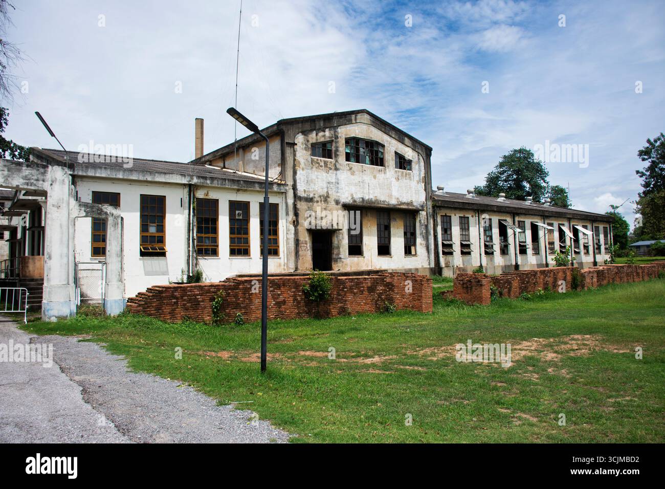 Abandoned ruins ancient industrial building of Old Kanchanaburi Thai ...