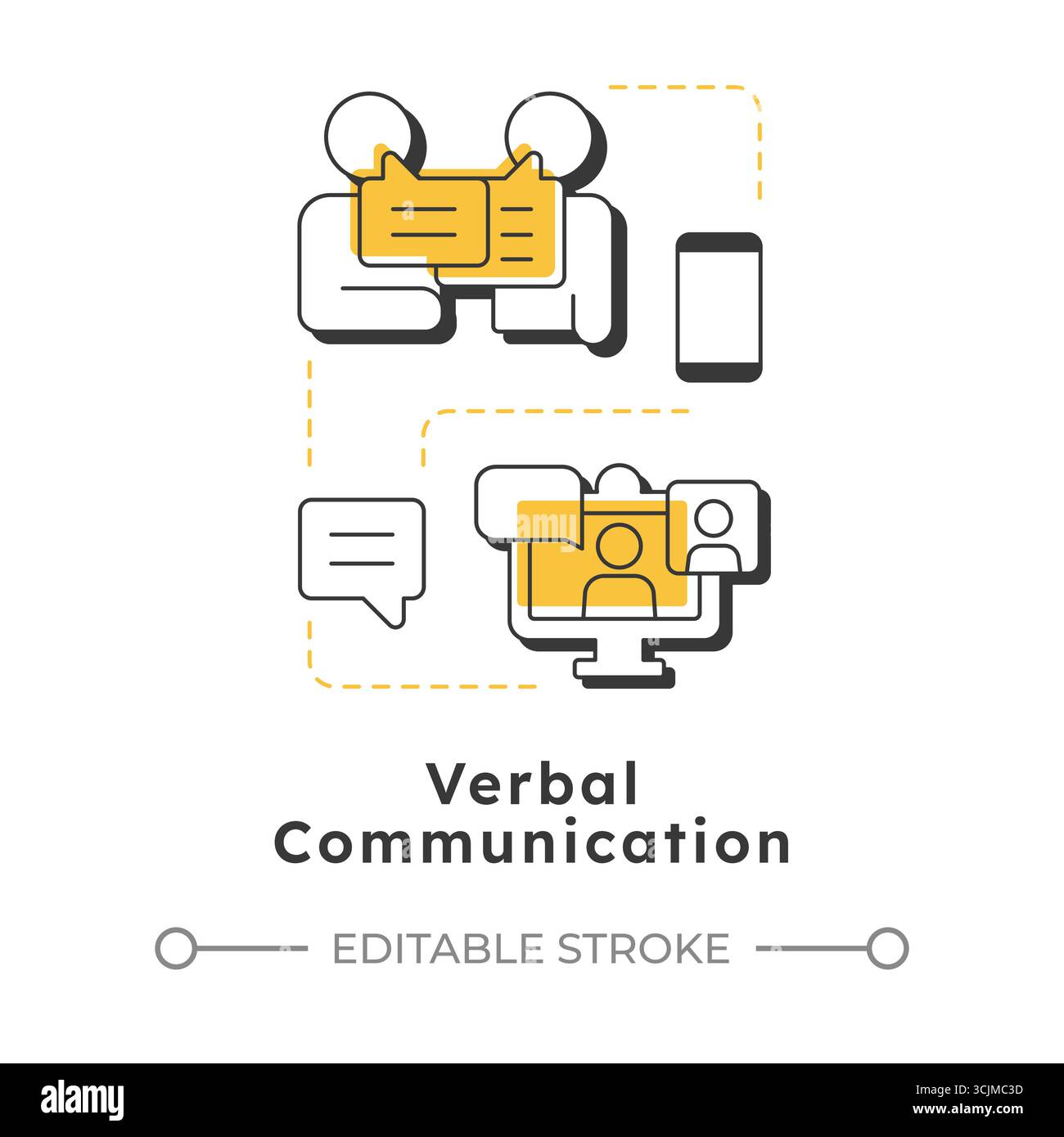 Verbal communication modern linear concept icon Stock Vector Image ...