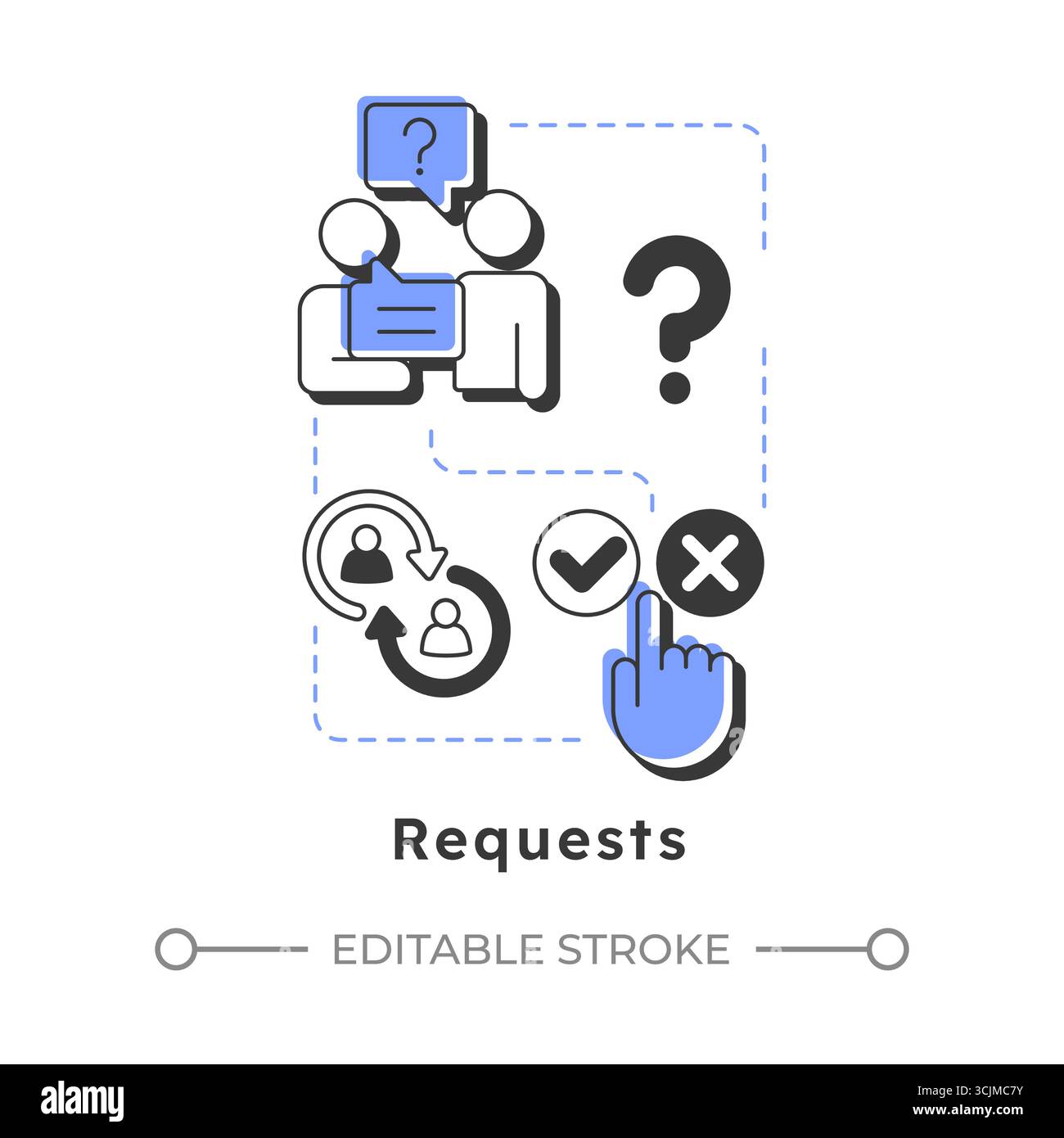 Requests modern linear concept icon Stock Vector Image & Art - Alamy