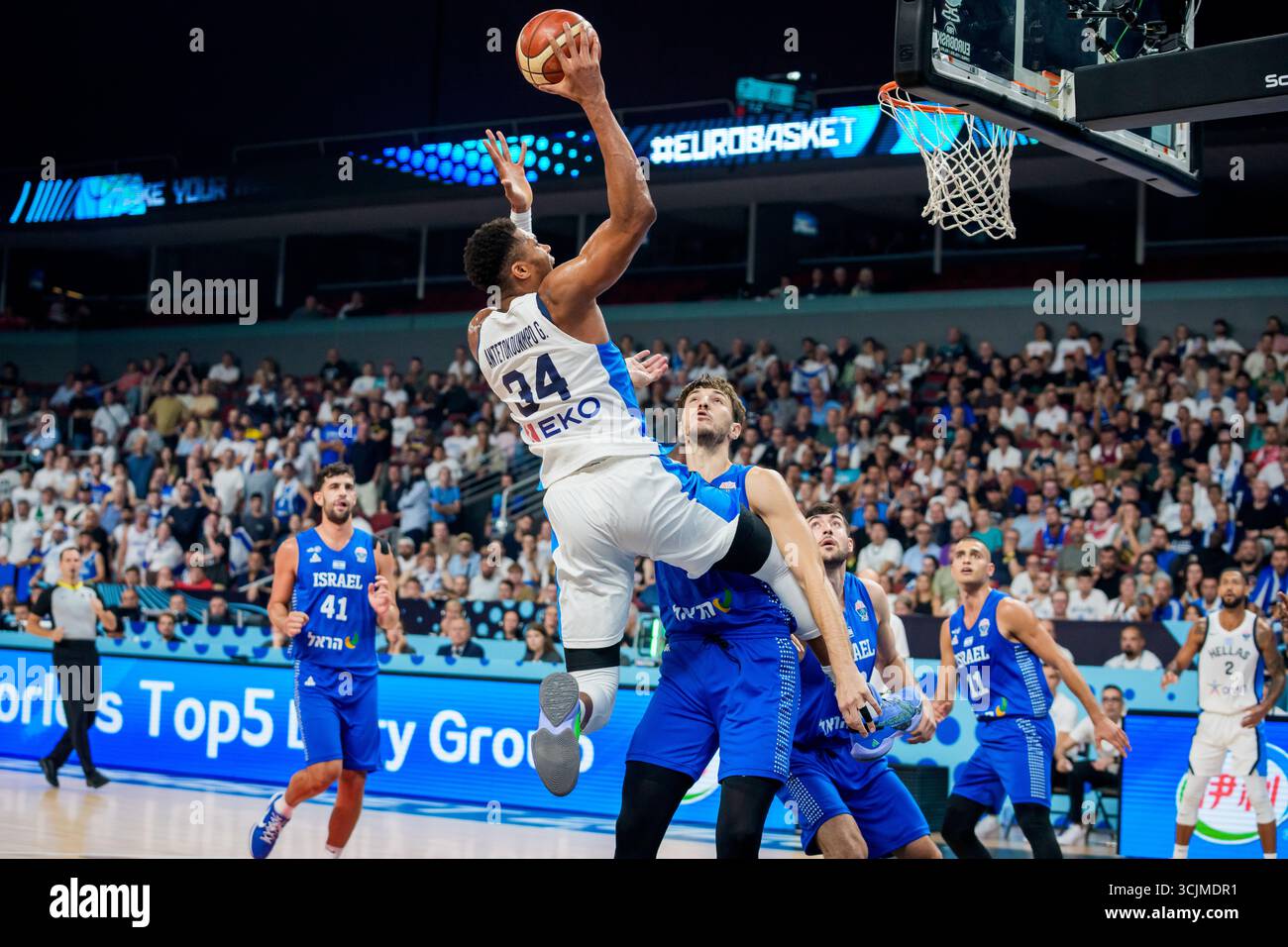 RIGA, LATVIA. 7th September 2025. Giannis Antetokounmpo (L) and Roman ...