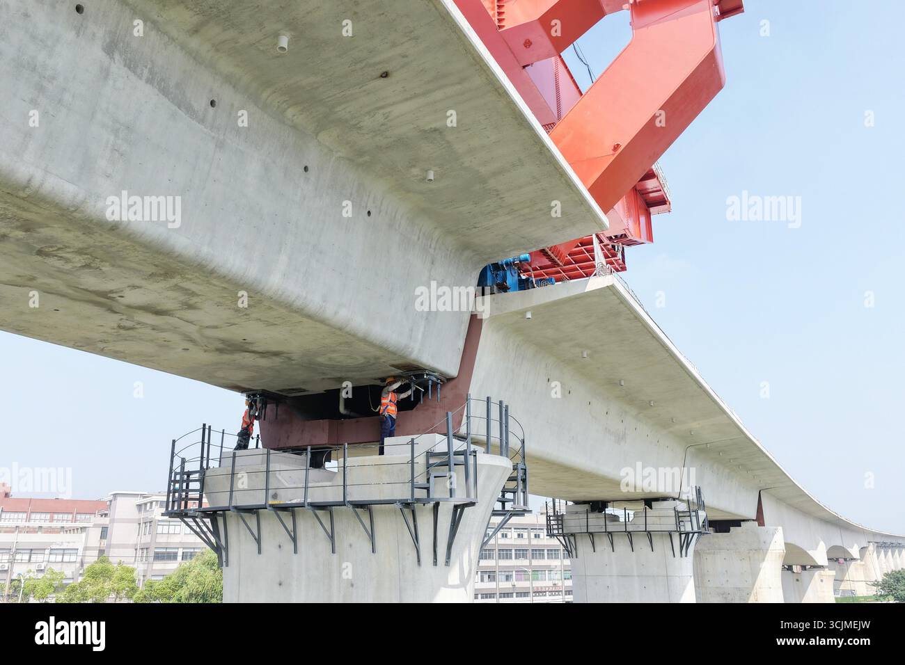 Aerial photo shows the Shanghai-Nanjing-Hefei High-speed Railway under ...